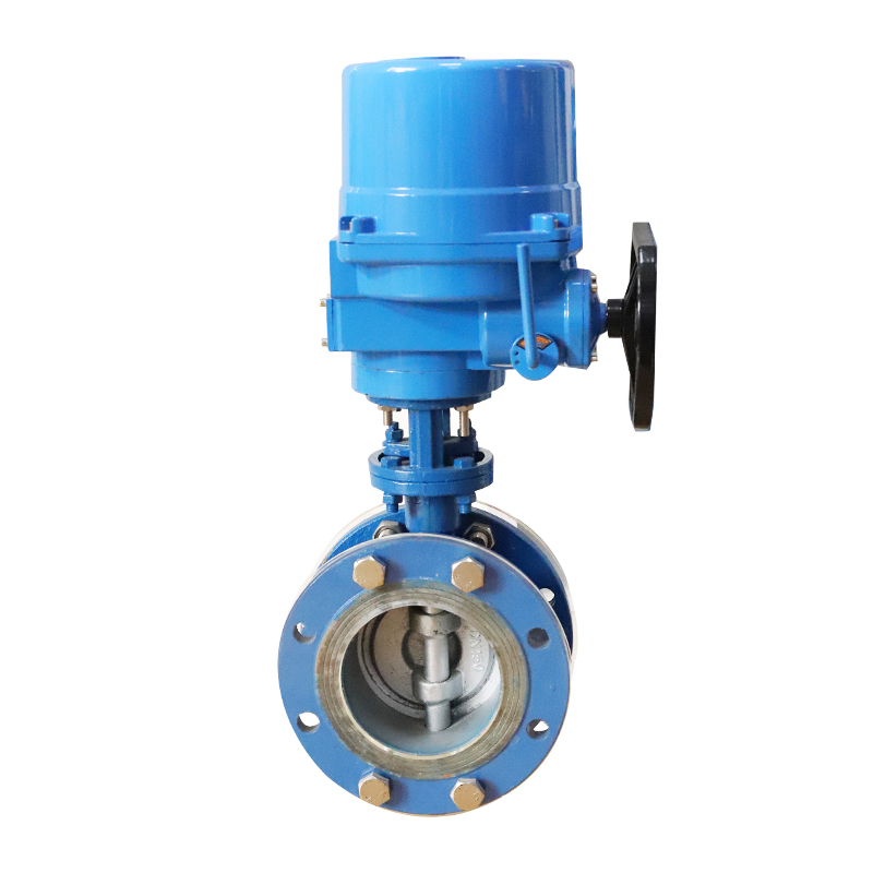 Motorized flanged butterfly valve