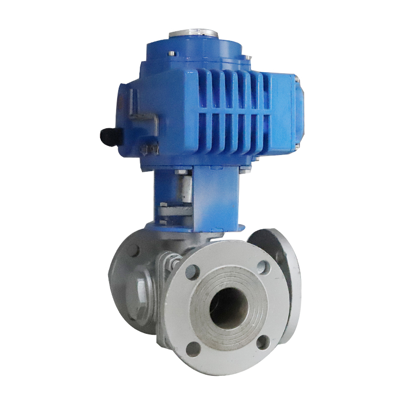 Motorized three-way valve